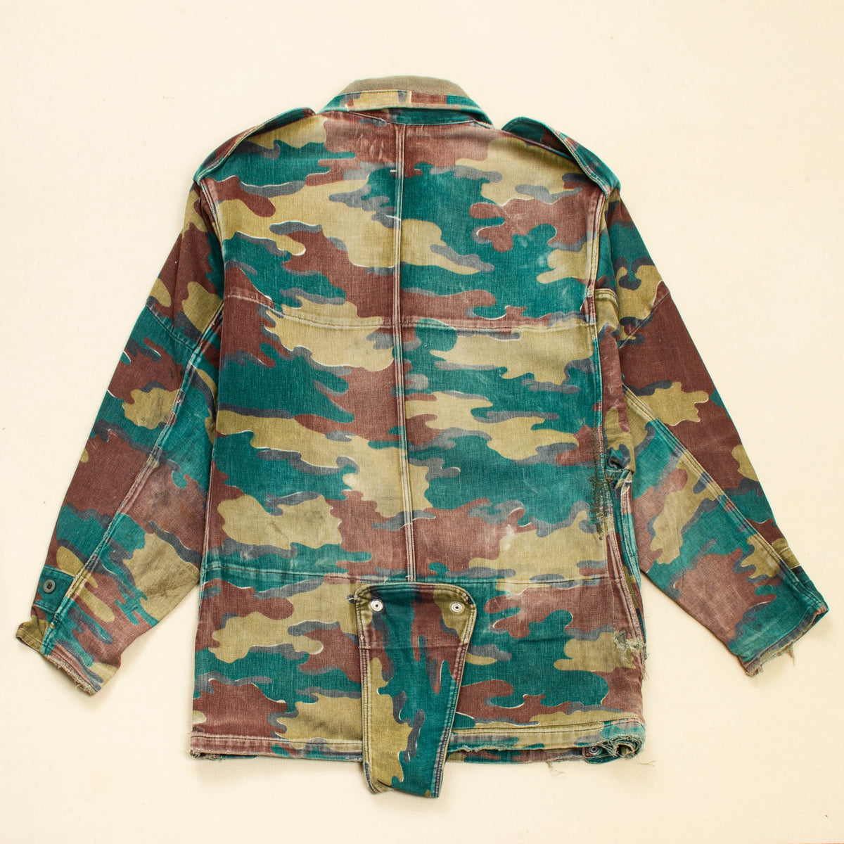 60s Vintage Distressed Belgian Army Jigsaw Camo Denison Style Pullover ...