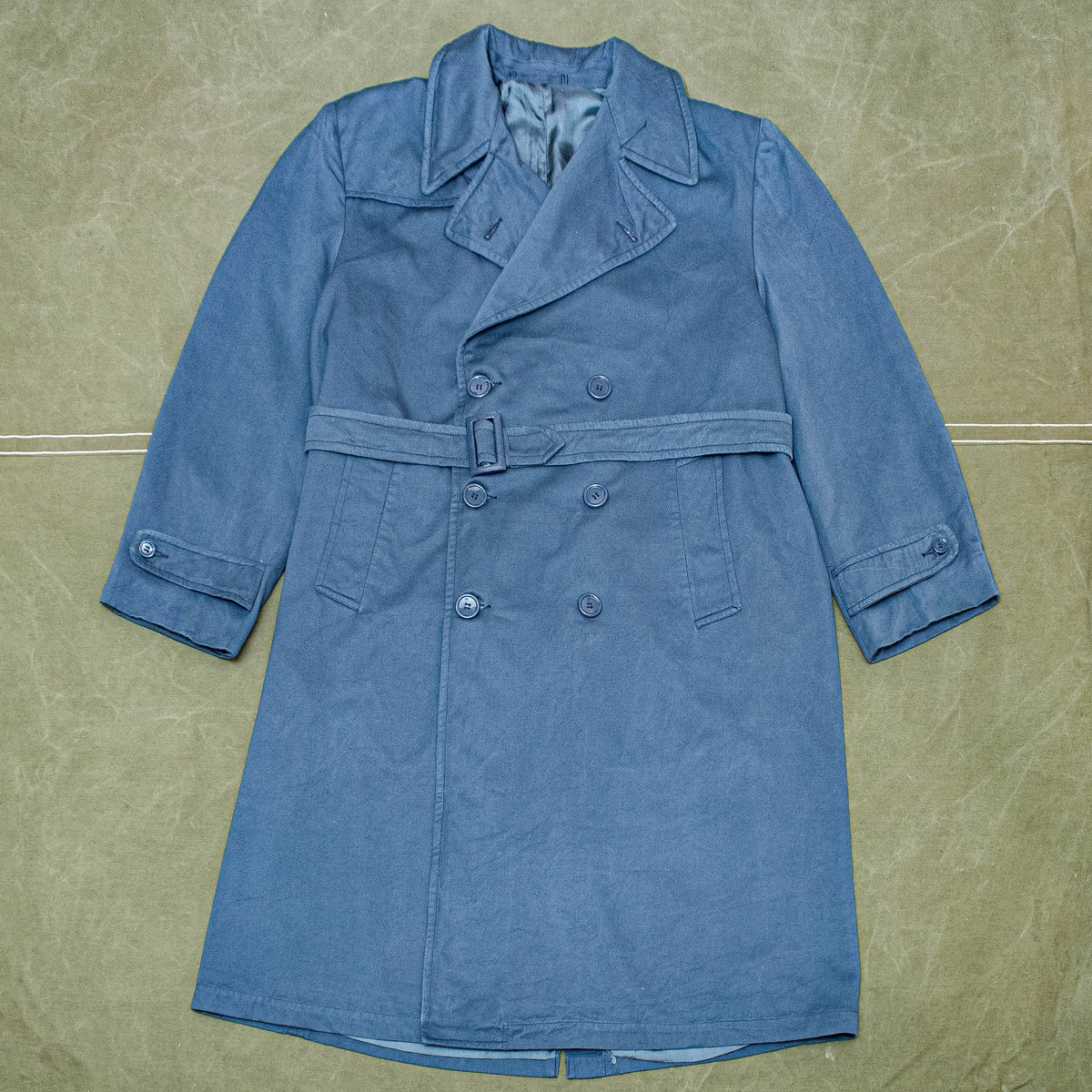 NOS 50s Vintage RAF Blue Gabardine Overcoat - X-Large – Omega Militaria
