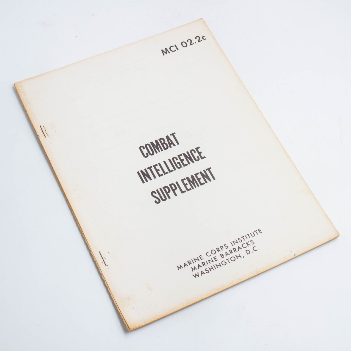 1966 USMC Combat Intelligence Supplement Field Manual – Omega Militaria