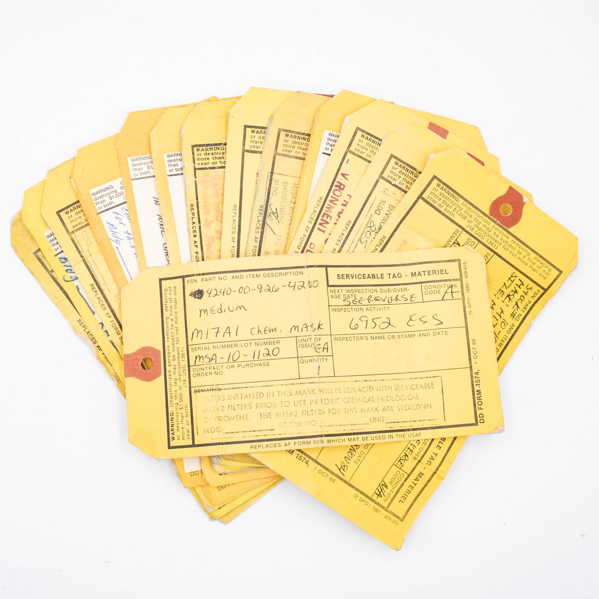 80s-90s M17 Gas Mask Inspection Tag – Omega Militaria