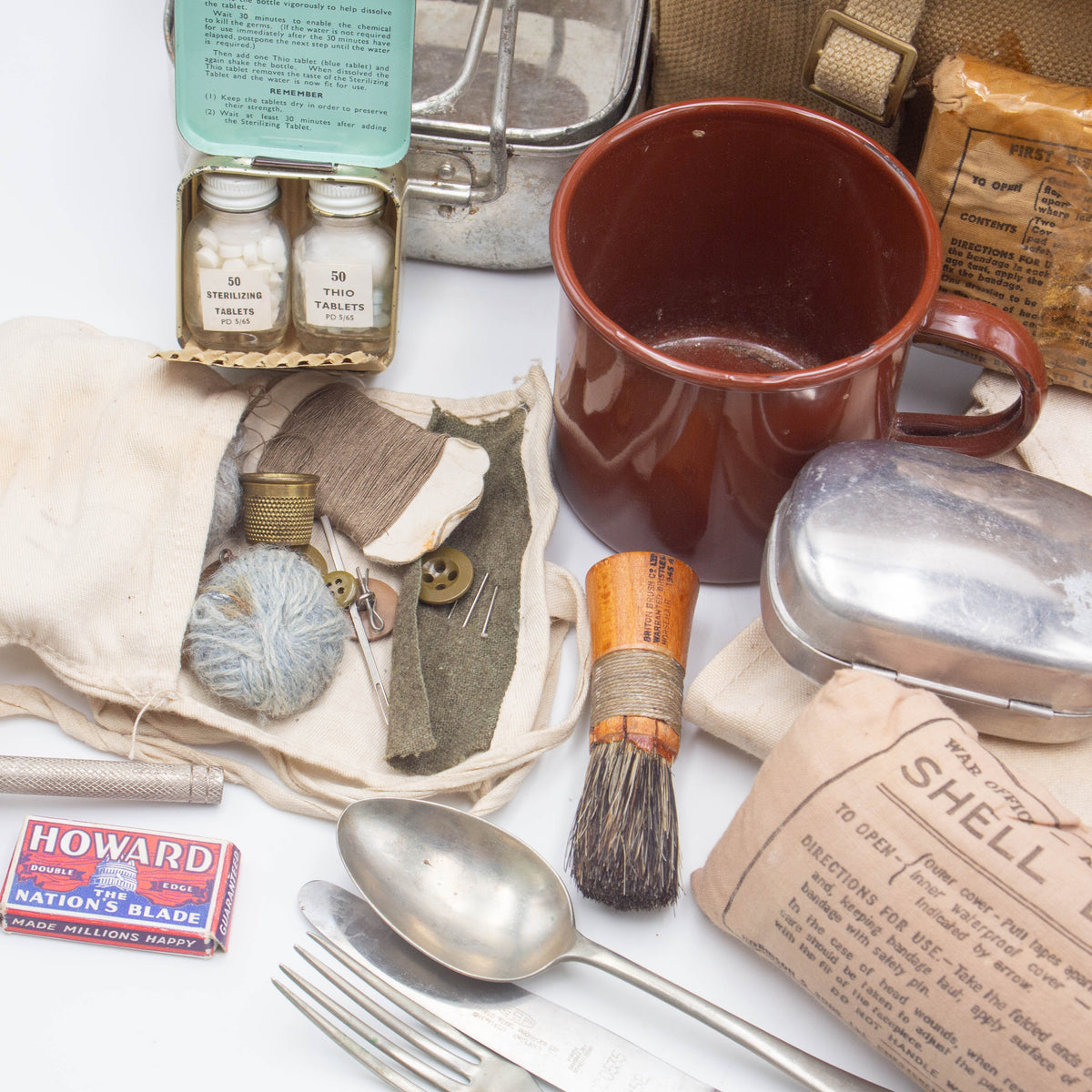 40s WW2 Vintage British Army Small Pack w/ Personal Effects – Omega ...