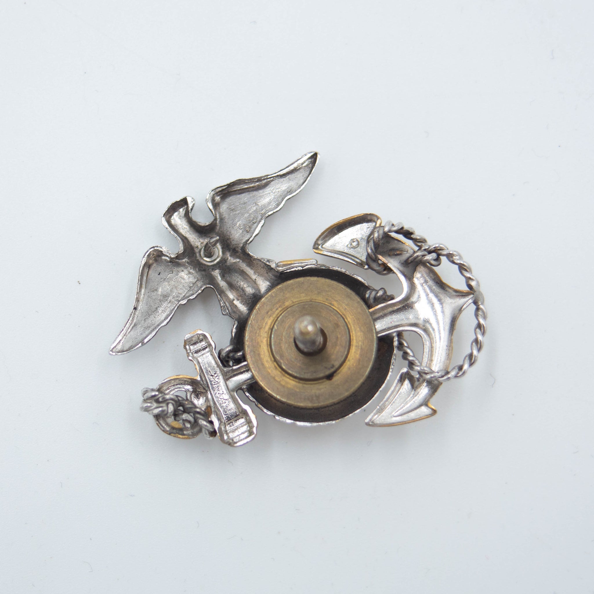 US Marine Corps Large Sterling & Gold Eagle, Globe & Anchor (EGA) Badg ...