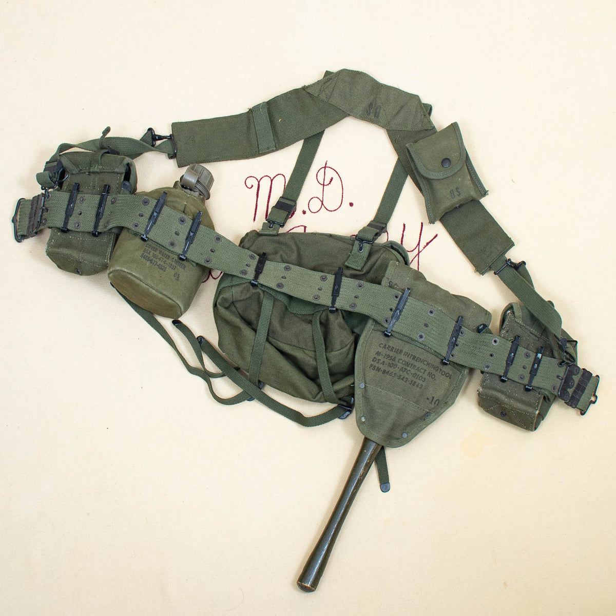 Mint NOS Vietnam War US Army M-1956 Webbing Set – Omega Militaria