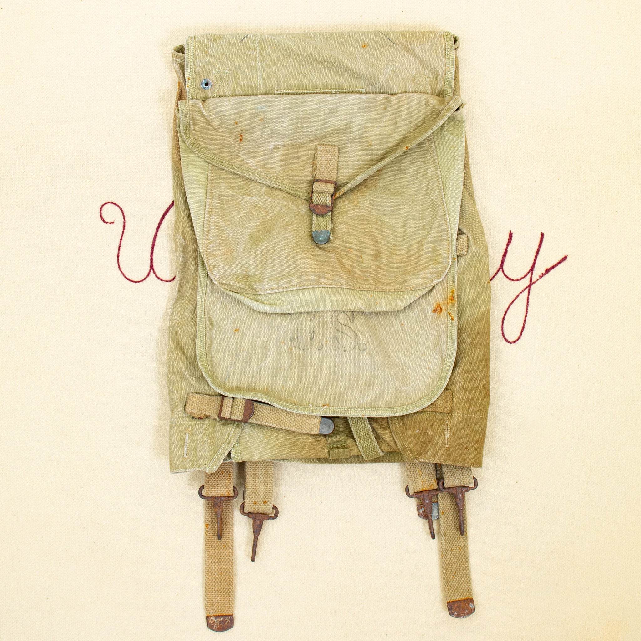 1912 Dated WWI US Army M1910 Doughboy Pack / Haversack w/ Meat Can Pou ...
