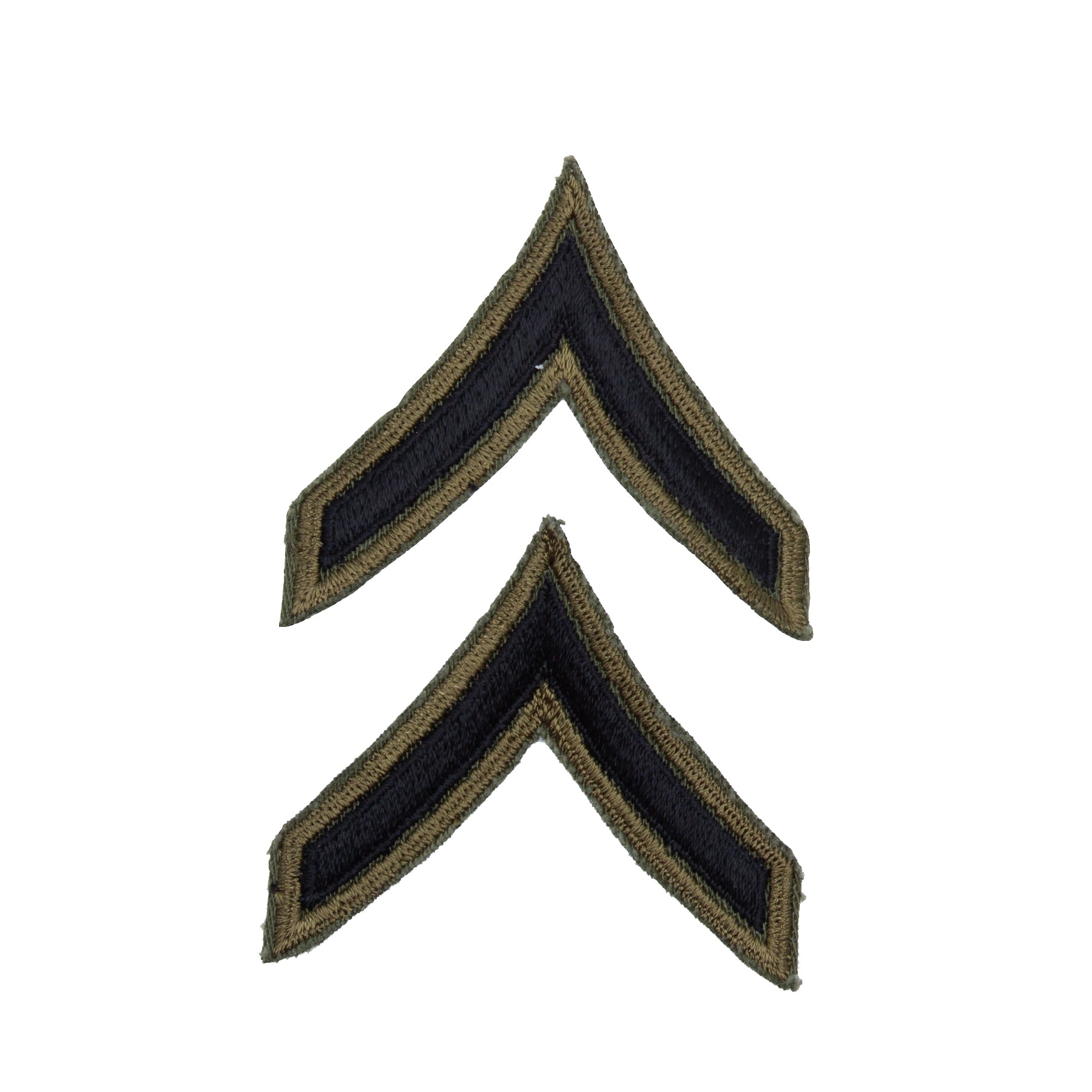 1960s Vintage US Army Subdued Cut Edge Private Rank Chevrons Patch Set ...