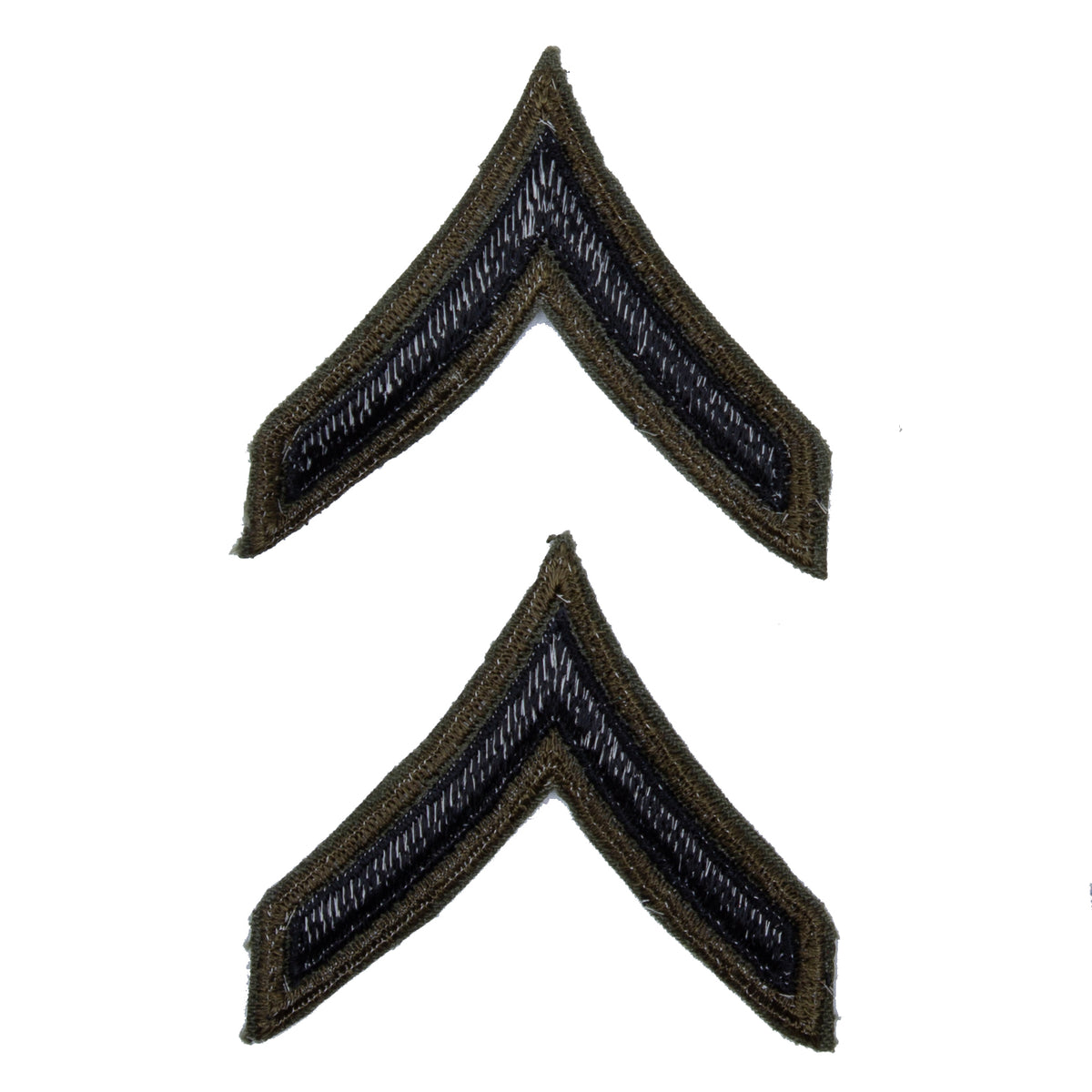 1960s Vintage US Army Subdued Cut Edge Private Rank Chevrons Patch Set ...
