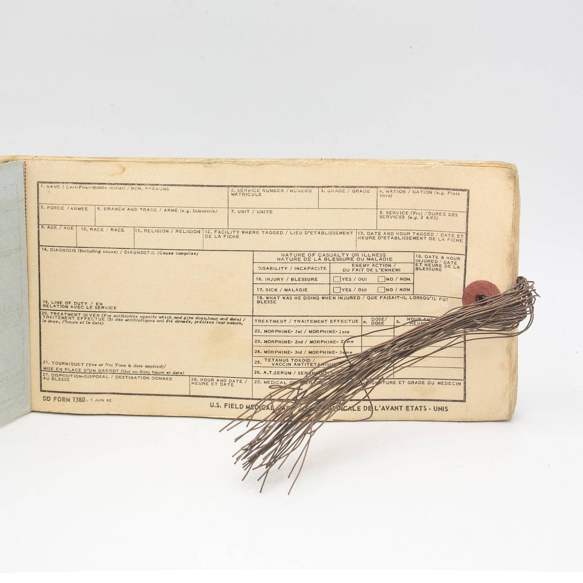 US Military Vietnam War Field Medical Card – Omega Militaria